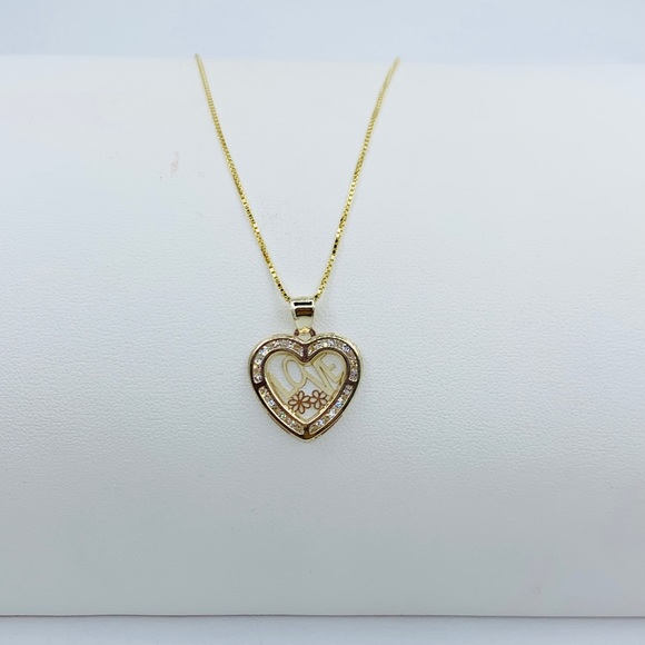 Jewelry | Real 1k Solid Gold Necklace Love Heart Pendant | Poshmark